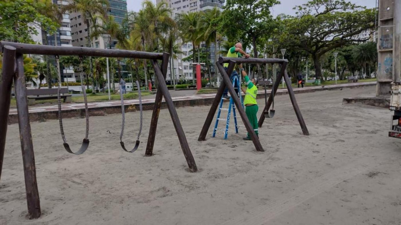 Santos realiza vistoria geral em playgrounds da orla | Notícia ...